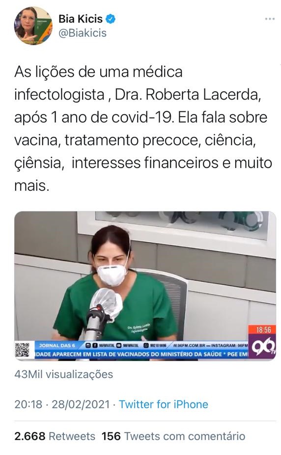 Entrevista com Roberta Lacerda vira referência nacional | Blog do Gustavo Negreiros